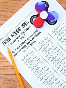 Fidget Spinner Math Activity {Free Printable} - Kara Creates