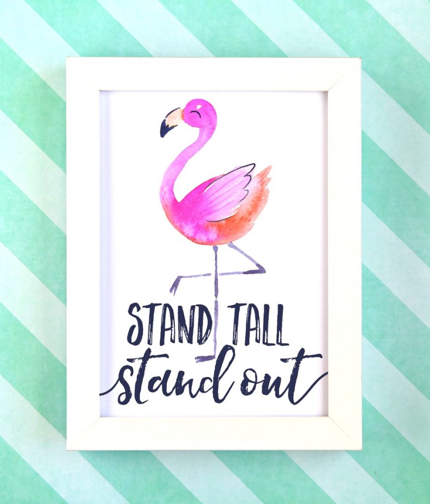 Flamingo Printable - Stand Tall and Stand Out Free Printable