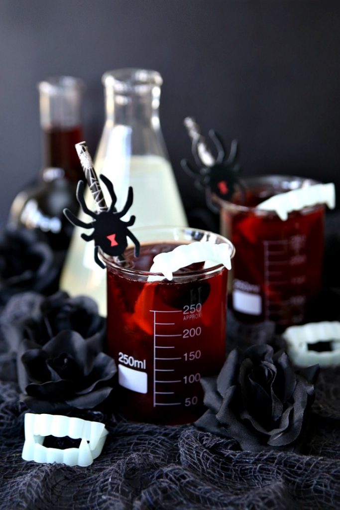 Vampire Bite Halloween Cocktail and Mocktail Recipe - Kara Creates