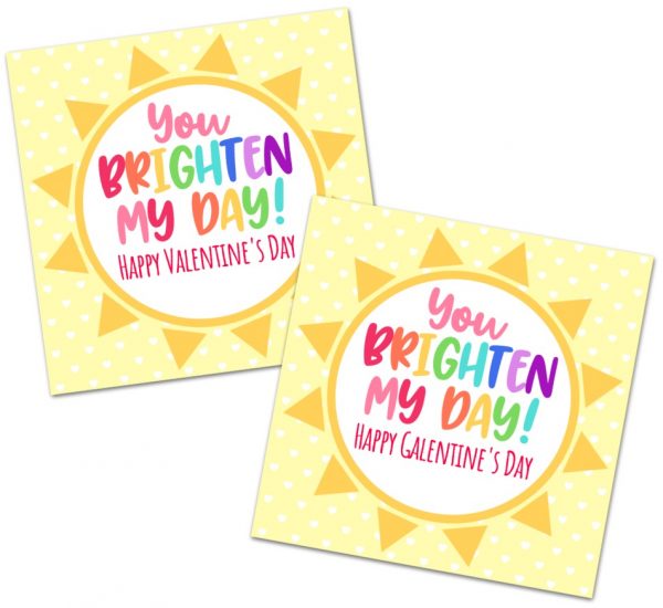 You Brighten My Day Gift Tags and Galentine's Day Gift - Kara Creates