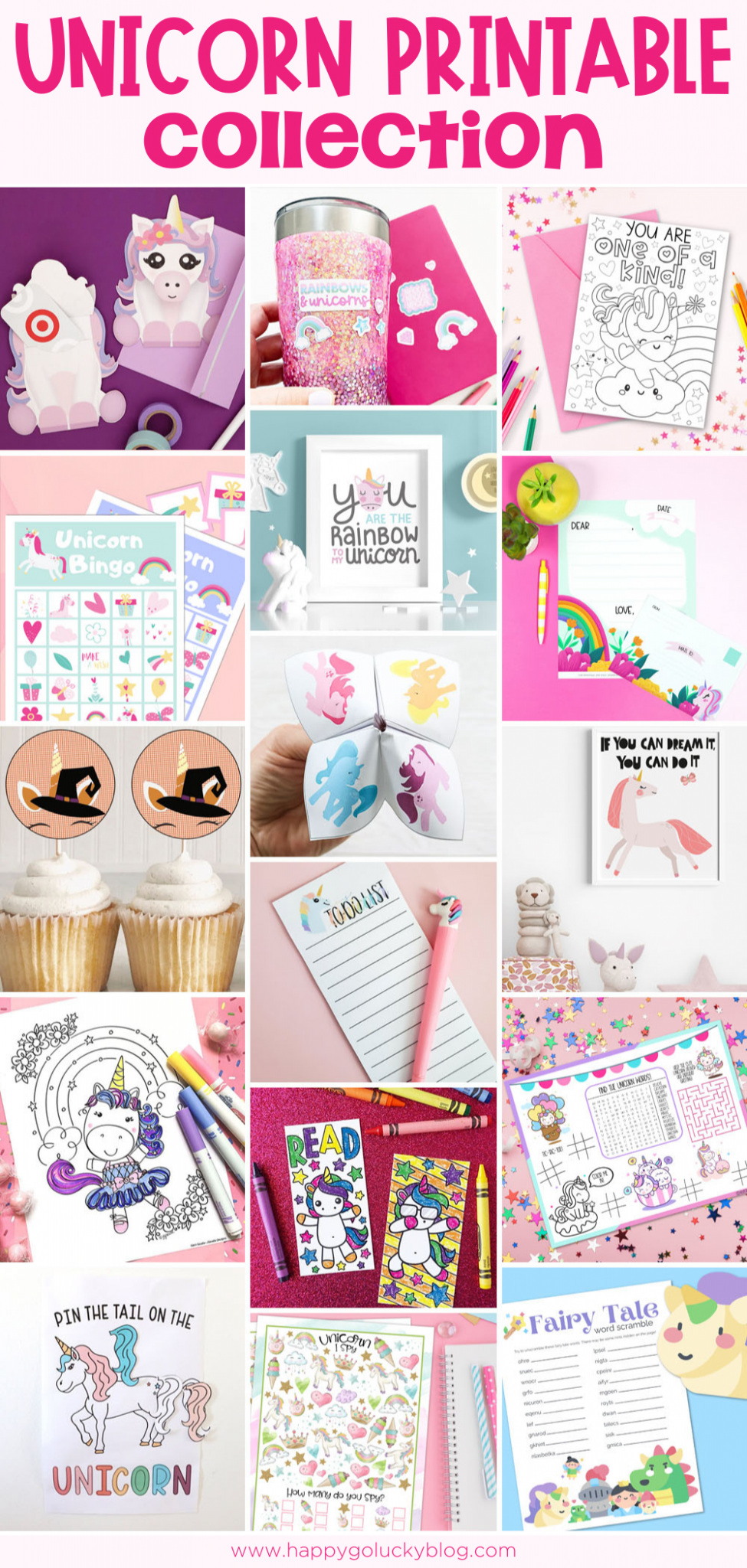 Free Printable Unicorn Coloring Cards - Kara Creates