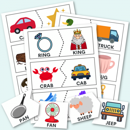 Free Printable Rhyming Puzzles - Kara Creates
