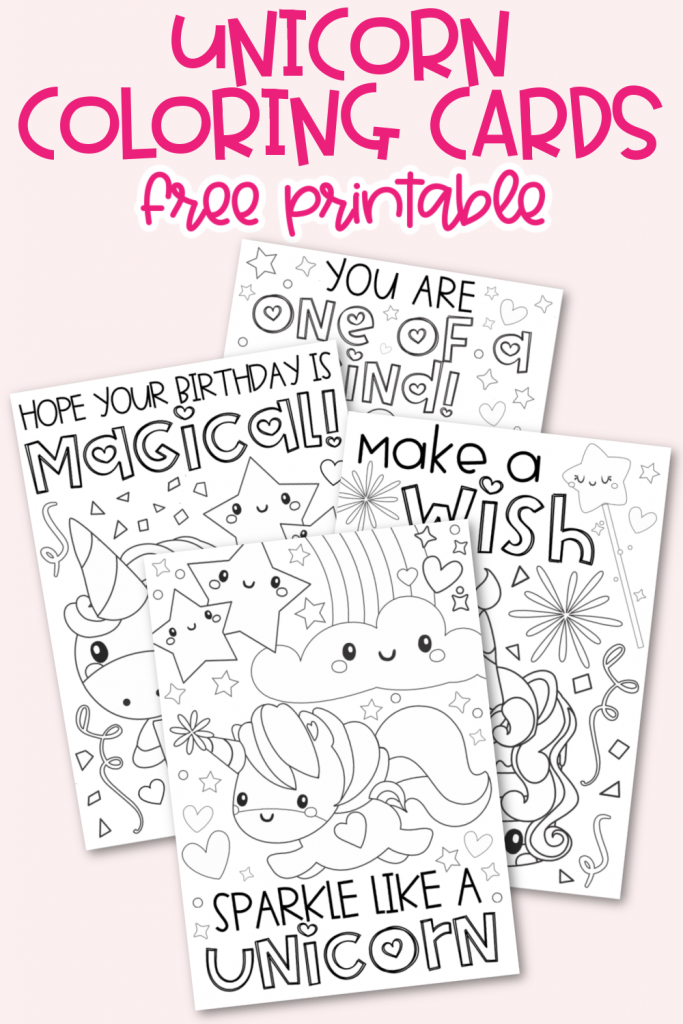 Free Printable Unicorn Coloring Cards - Kara Creates