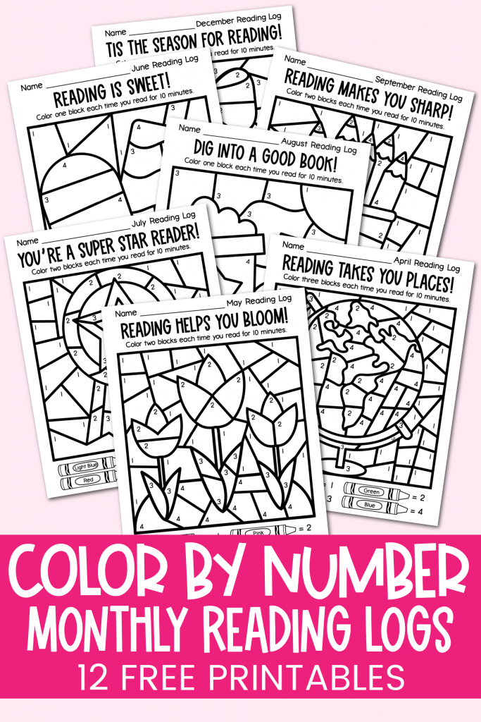 Color By Number Reading Logs - Kara Creates
