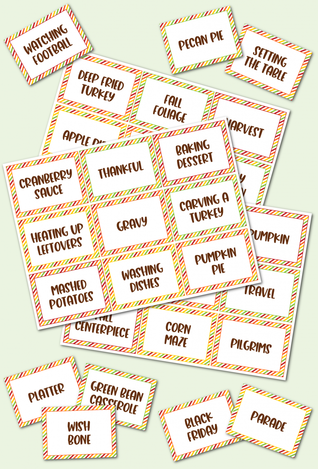 Thanksgiving Game Cards - Kara Creates
