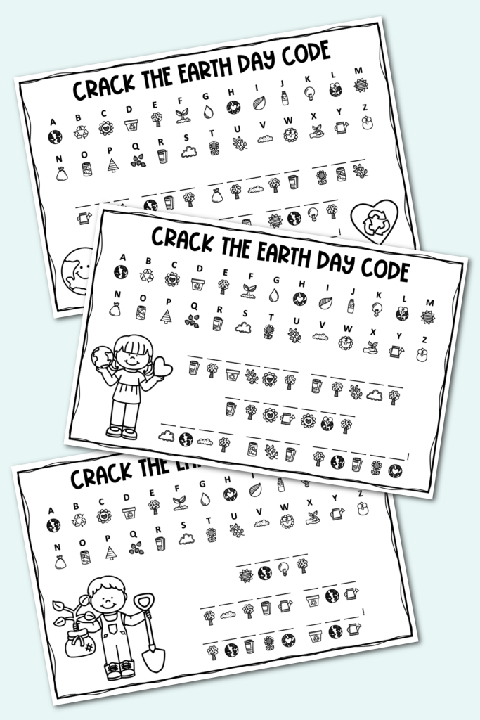 Crack the Code Earth Day Activity - Kara Creates