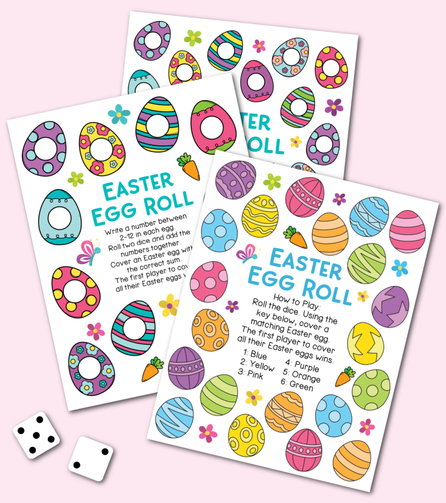 Easter Egg Roll Dice Games - Kara Creates
