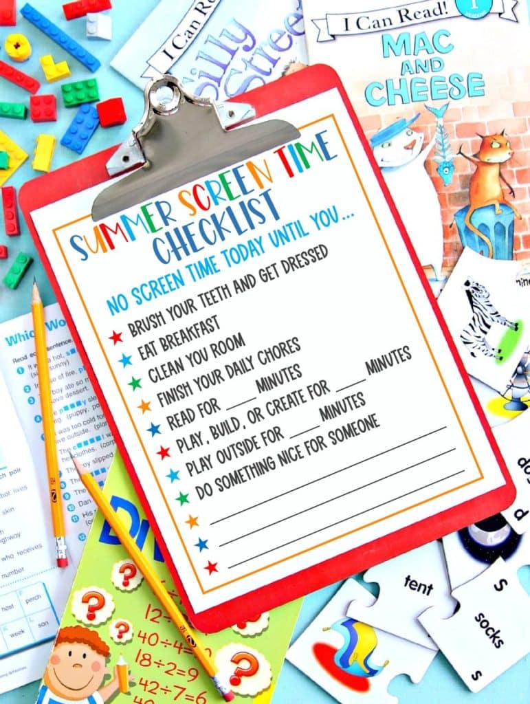 Summer Screen Time Checklist