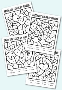 Free Earth Day Color by Number Printables - Kara Creates