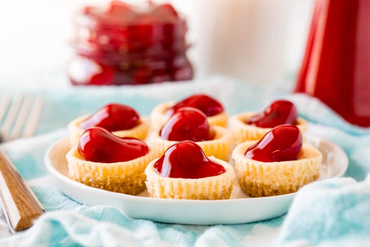 Easy Mini Cherry Cheesecakes Dessert Recipe - Kara Creates