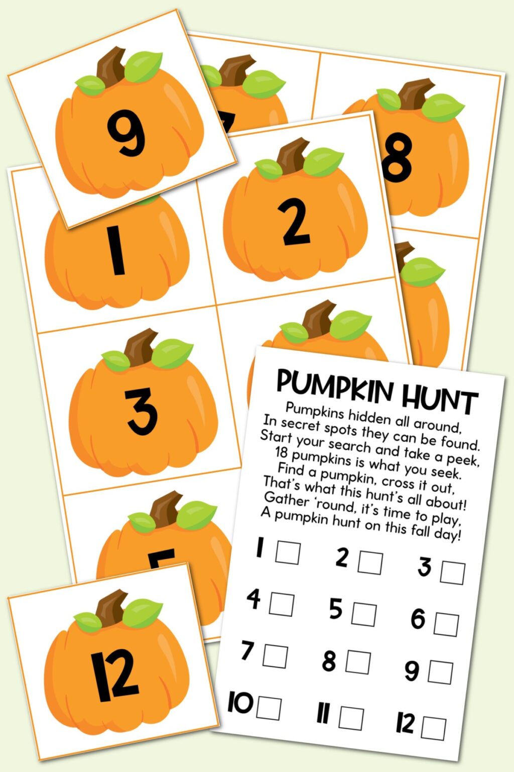 Free Printable Fall Pumpkin Hunt Game - Kara Creates