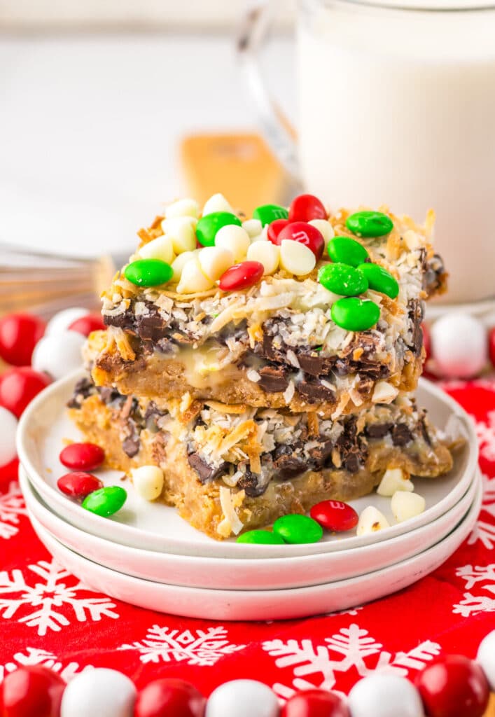 Christmas Magic Cookie Bars - Holiday Seven Layer Bars - Kara Creates