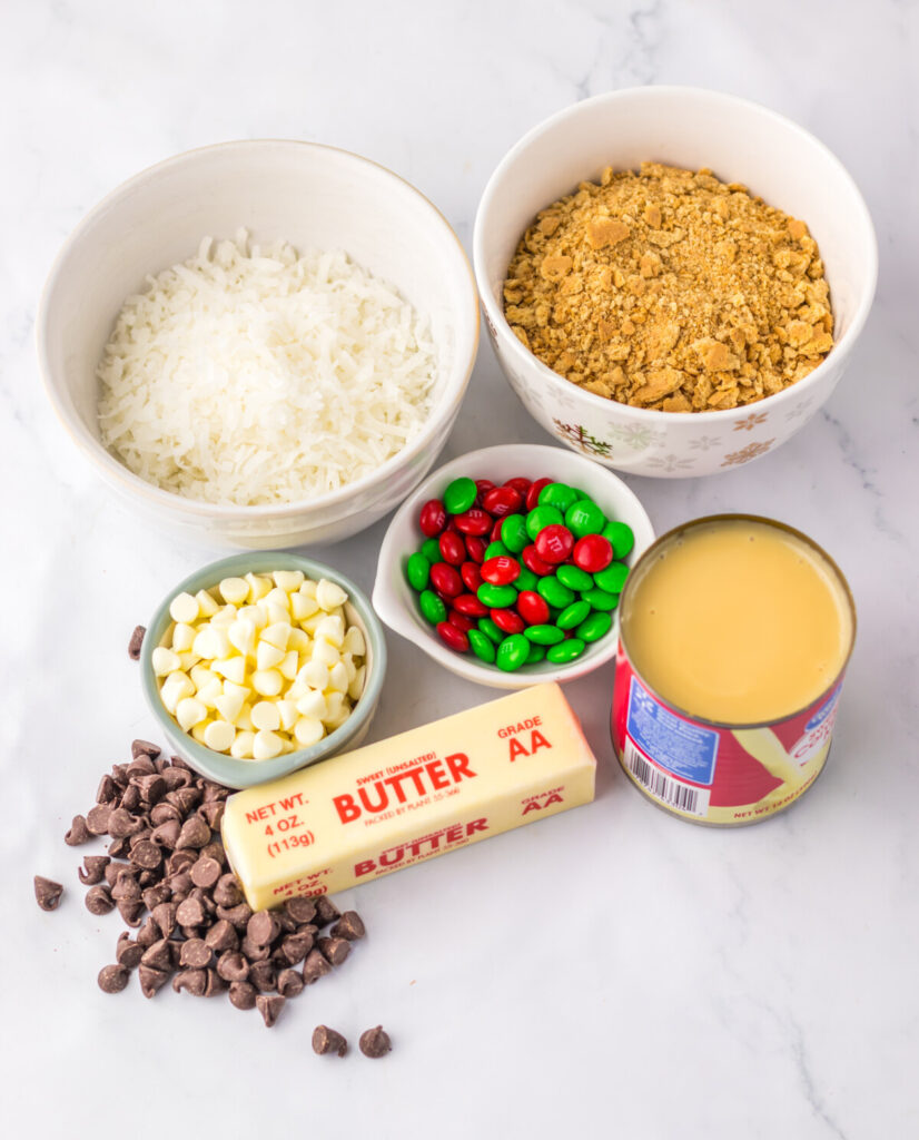 Christmas Magic Cookie Bars - Holiday Seven Layer Bars - Kara Creates