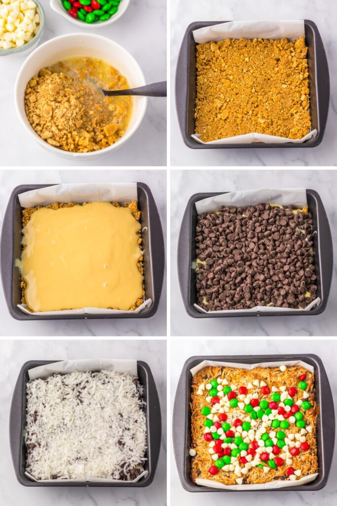 Christmas Magic Cookie Bars - Holiday Seven Layer Bars - Kara Creates