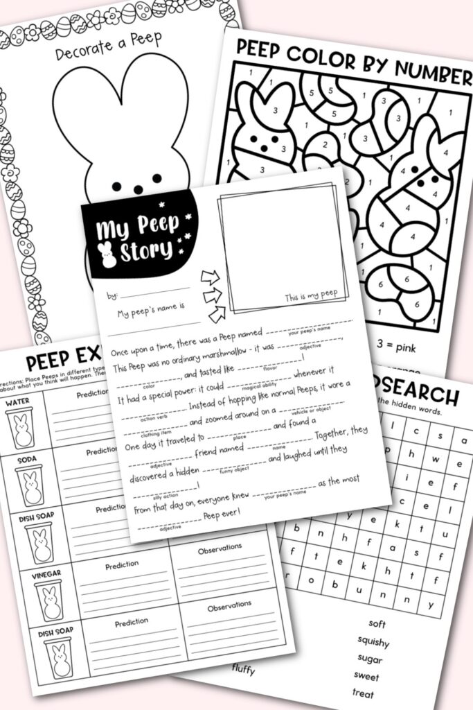 Free Printable Easter Peeps Activity Pack for Kids - Kara Creates