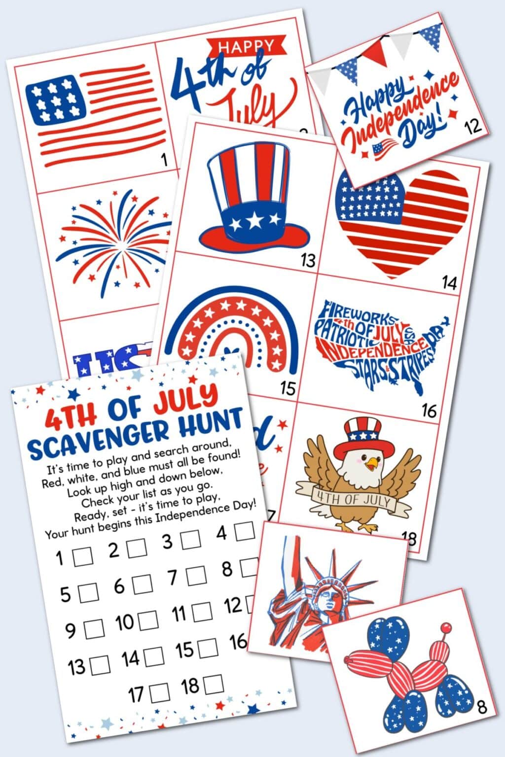 Free Printable 4th of July Scavenger Hunt for Kids - Kara Creates