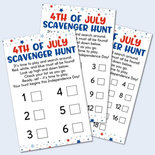 Free Printable 4th of July Scavenger Hunt for Kids - Kara Creates