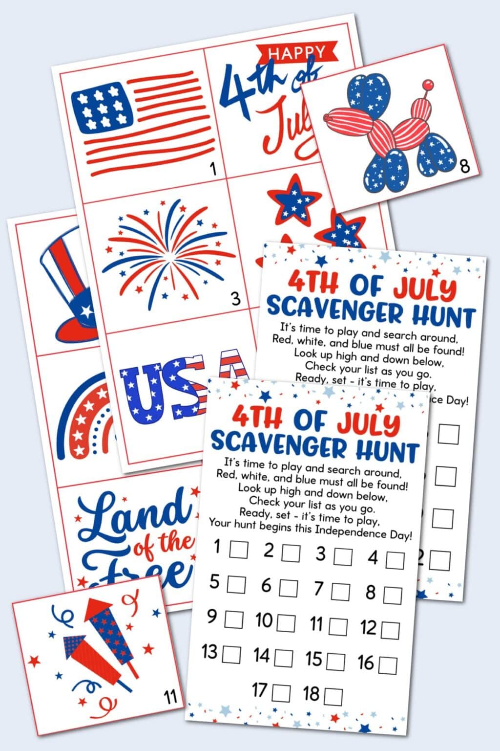 Free Printable 4th of July Scavenger Hunt for Kids - Kara Creates