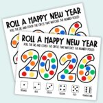 Roll a Happy New Year Dice Game Free Printable - Kara Creates