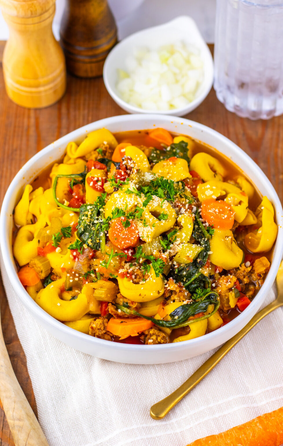 Sausage and Butternut Squash Tortellini Soup - Kara Creates