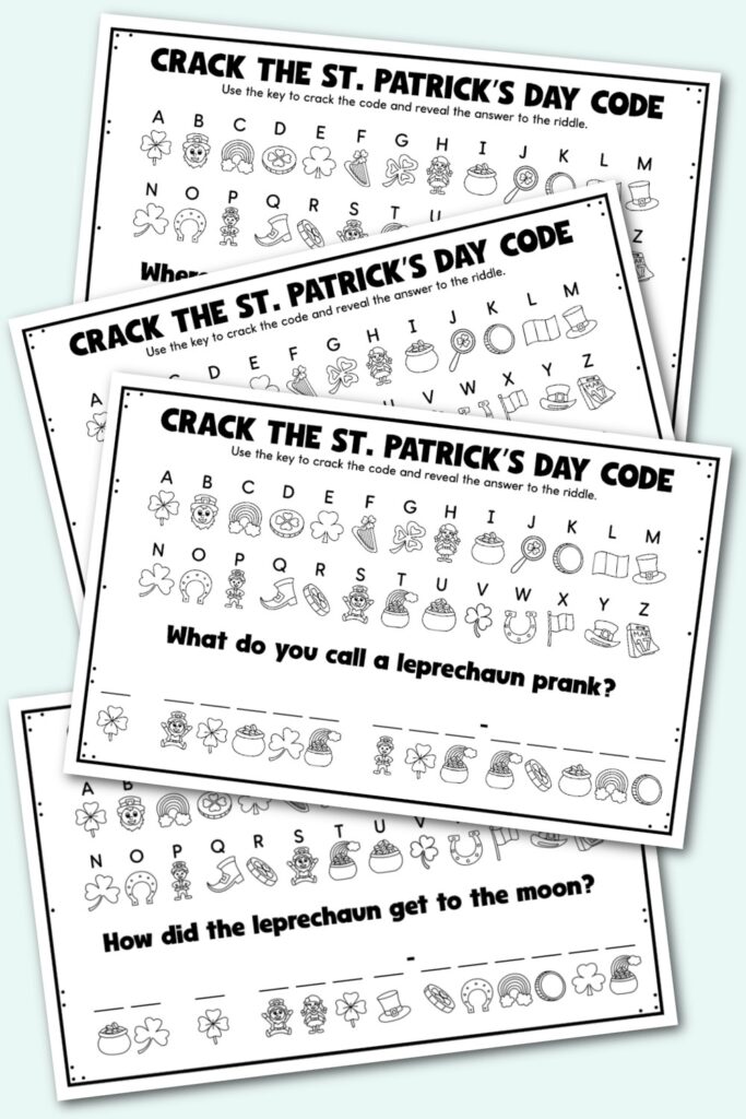 St. Patrick's Day Crack the Code Printable Set - Kara Creates